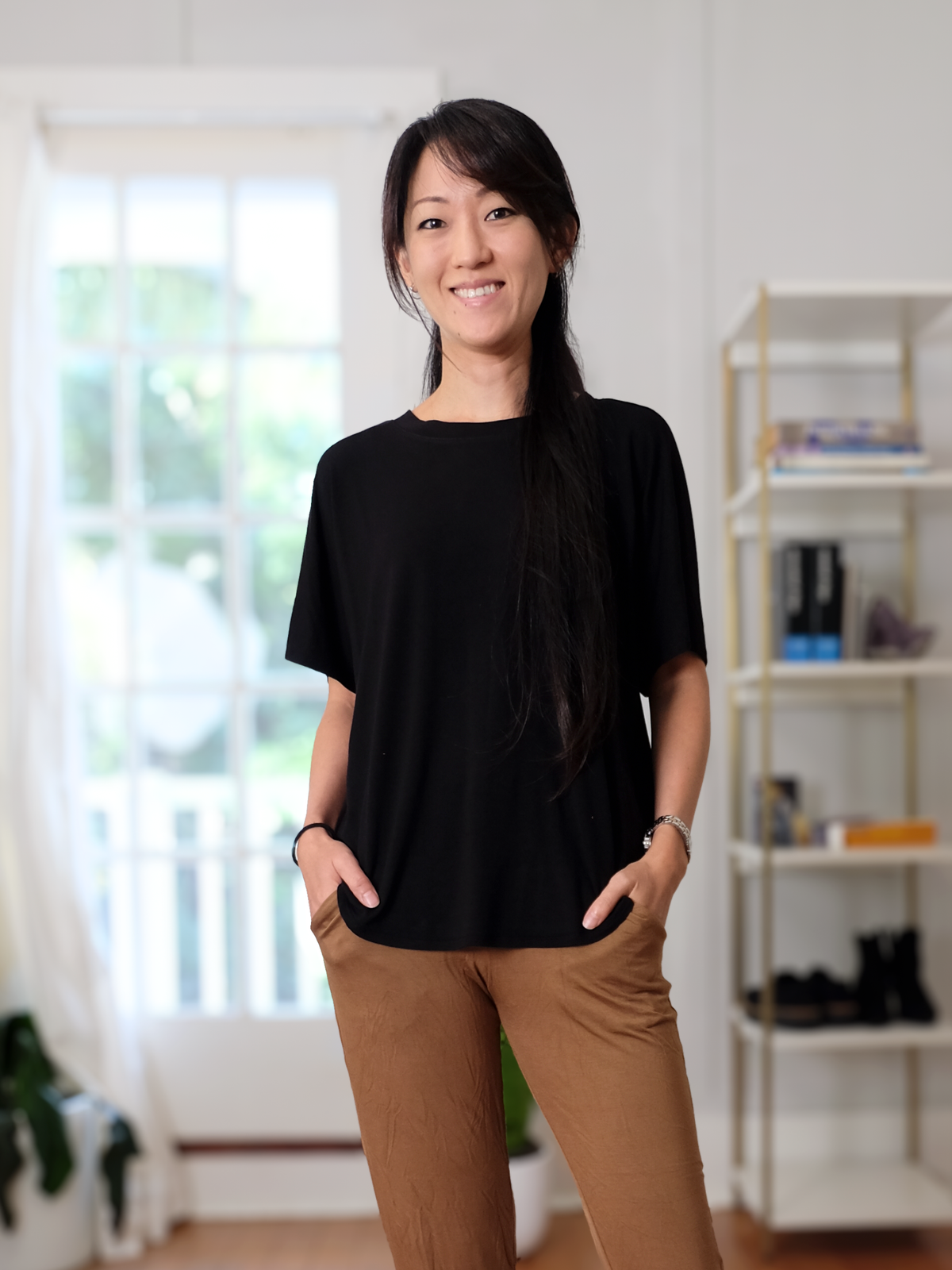 Dayna Top - Black Soft Ponte | Allison Izu